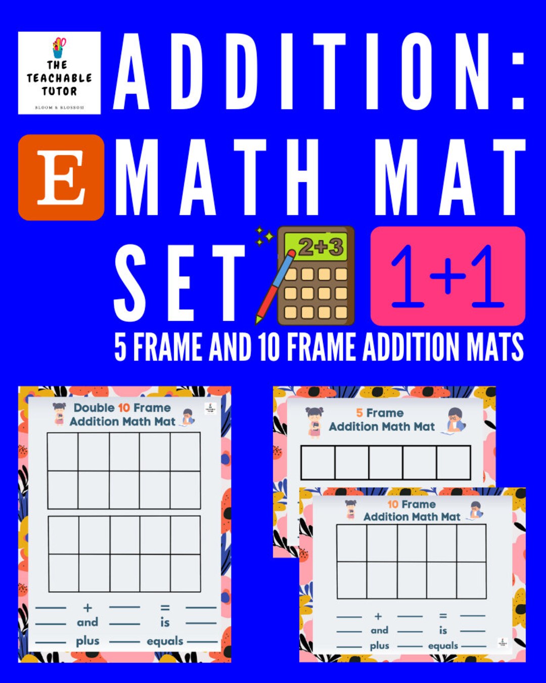Addition Math Mats (5 Frame and 10 Frame) - Etsy