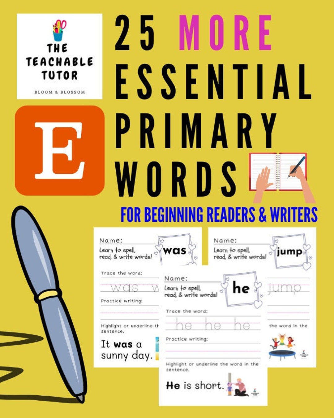 25 More Primary Words for Beginning Readers and Writers - Etsy