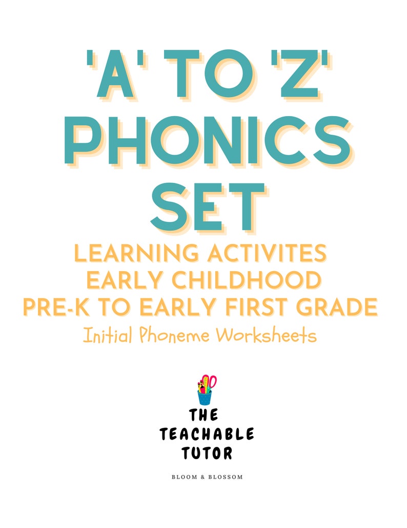 Letters 'A' to z' Phonics Worksheet Set - Etsy