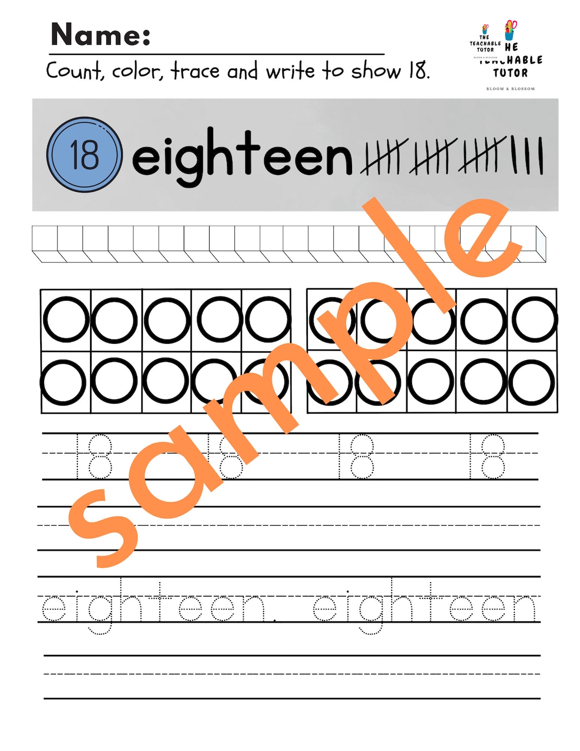 Numbers 11 20: Primary Math Worksheets - Etsy