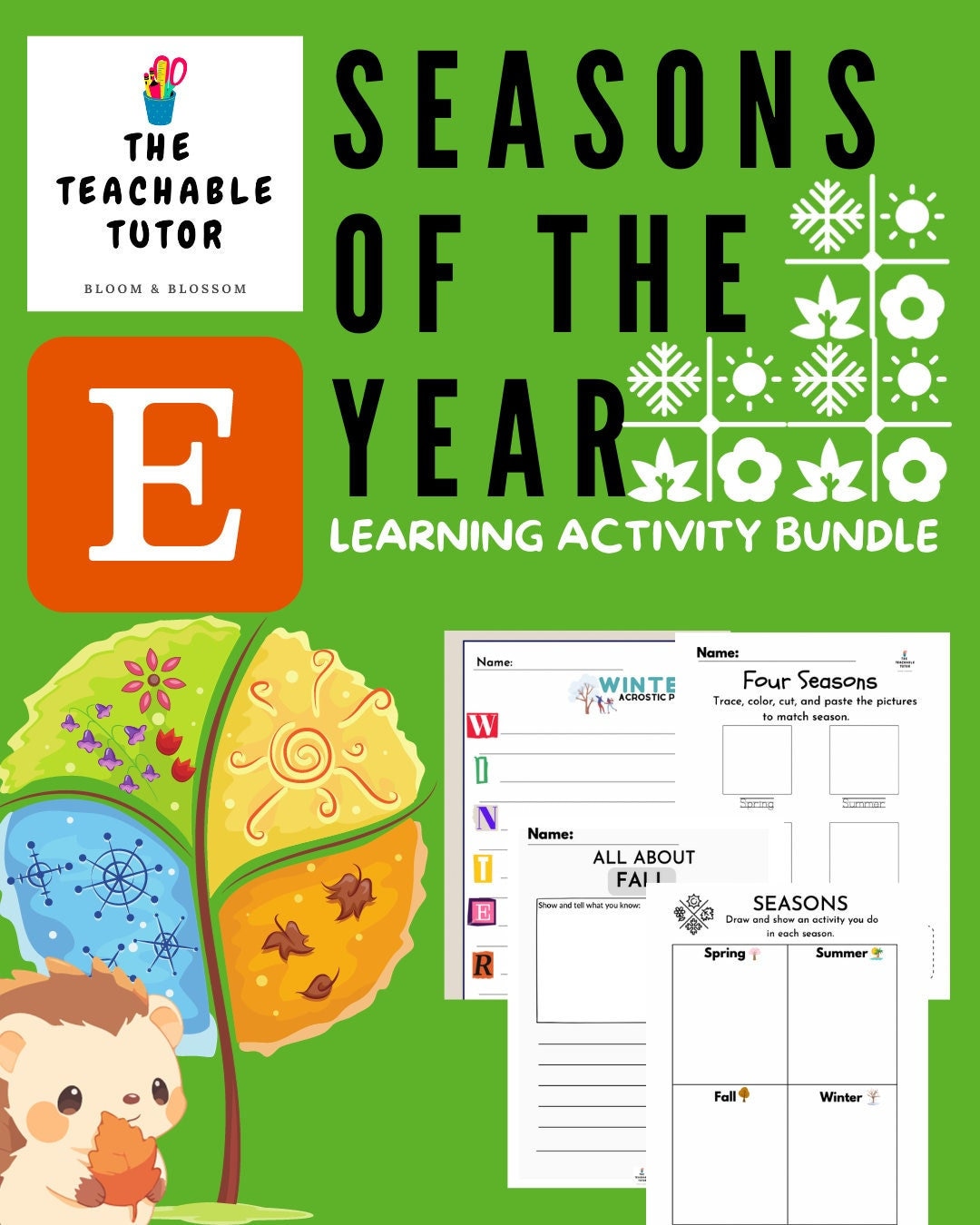 Seasons of the Year: Printable Learning Set - Etsy