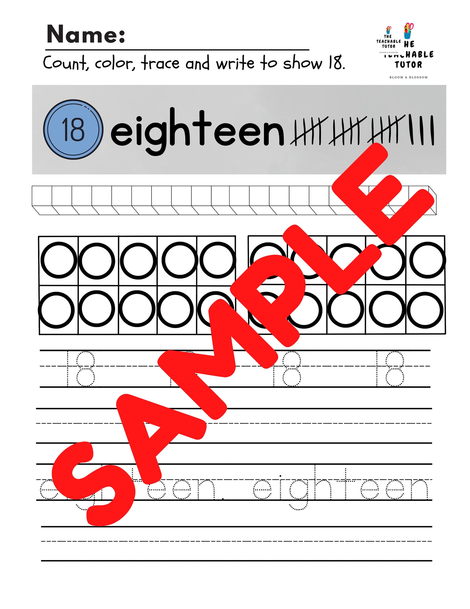 Numbers 11 20: Primary Math Worksheets - Etsy