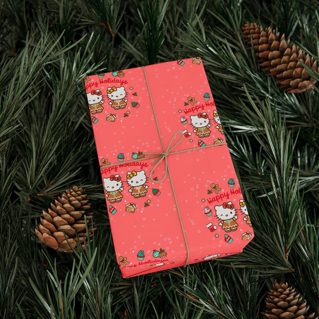 Hello Kitty Holiday Wrapping Paper, Kawaii Christmas Gift Wrap - Etsy