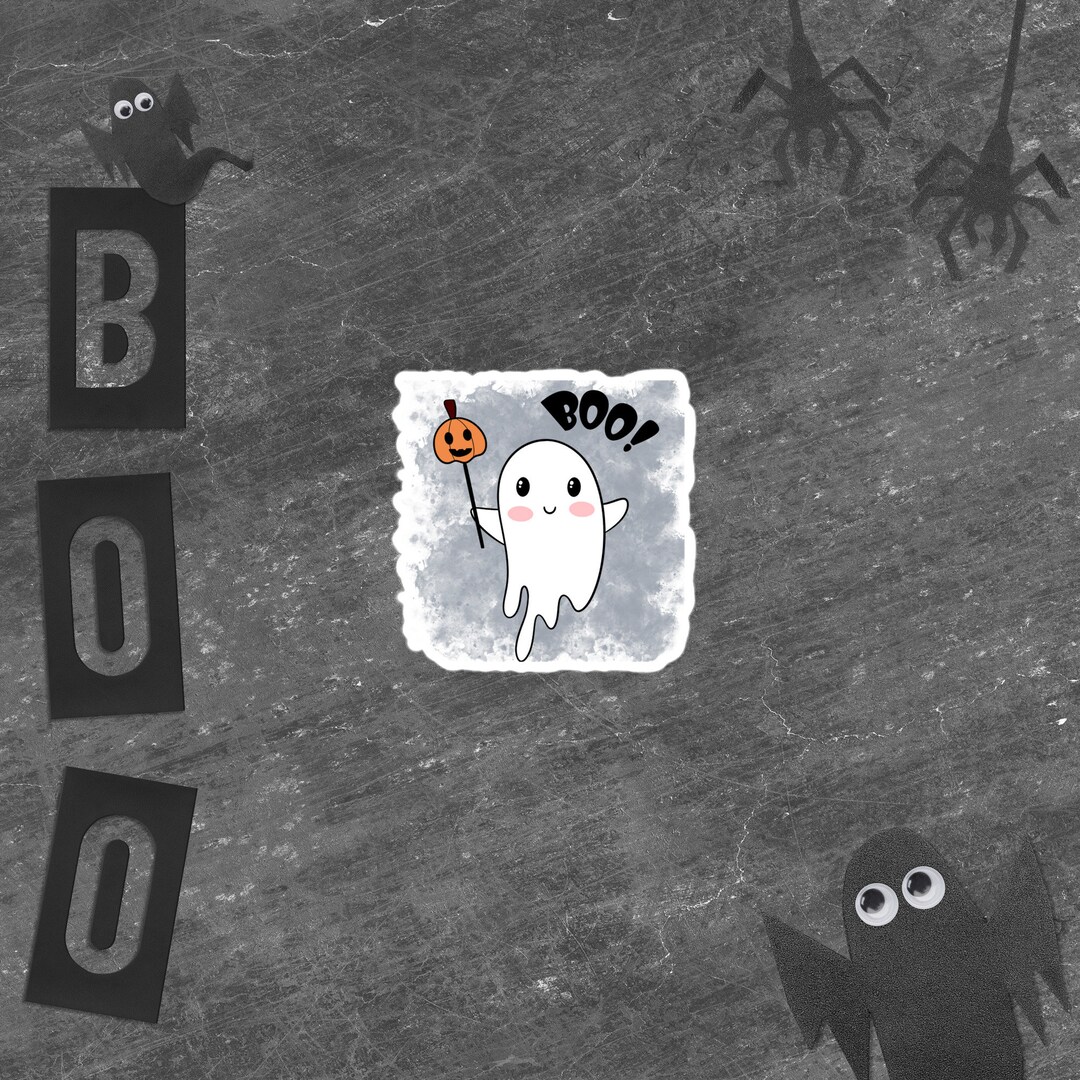 Cute Halloween Sticker | Boo! Sticker | Cute Ghost Sticker | Festive ...
