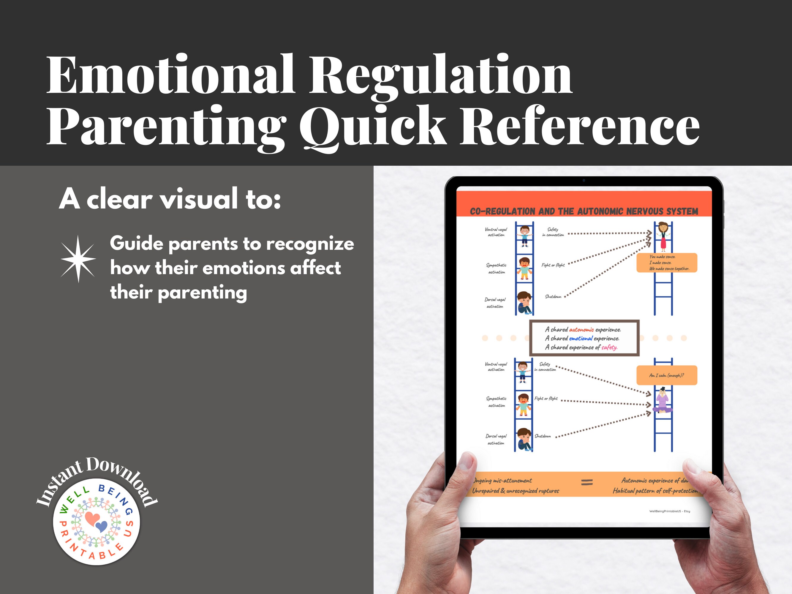 Emotional Regulation CBT Worksheet, Co-regulation Mental Health ...