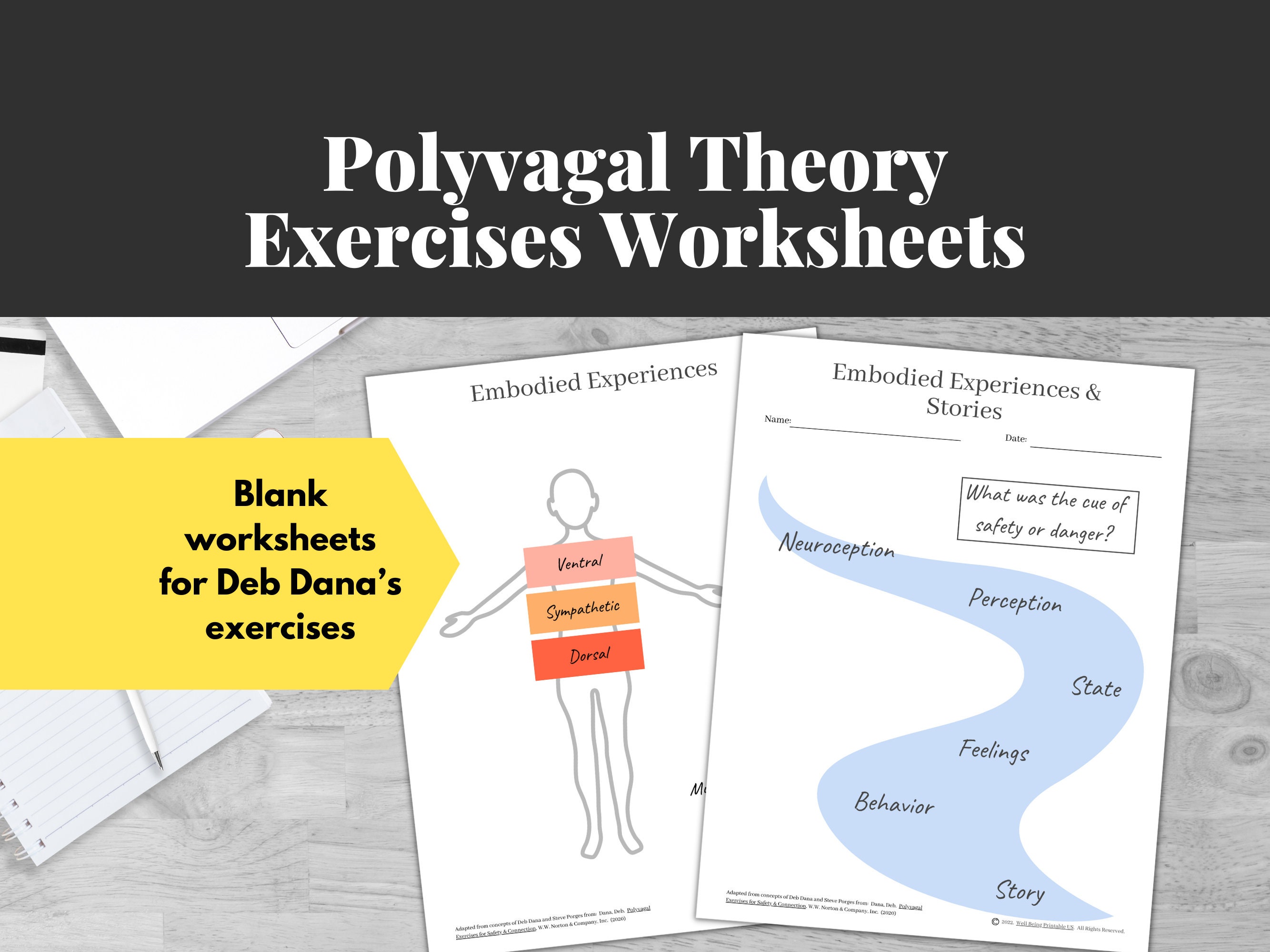 Polyvagal Theory Exercises Worksheets | Mental Health Digital Downloads ...