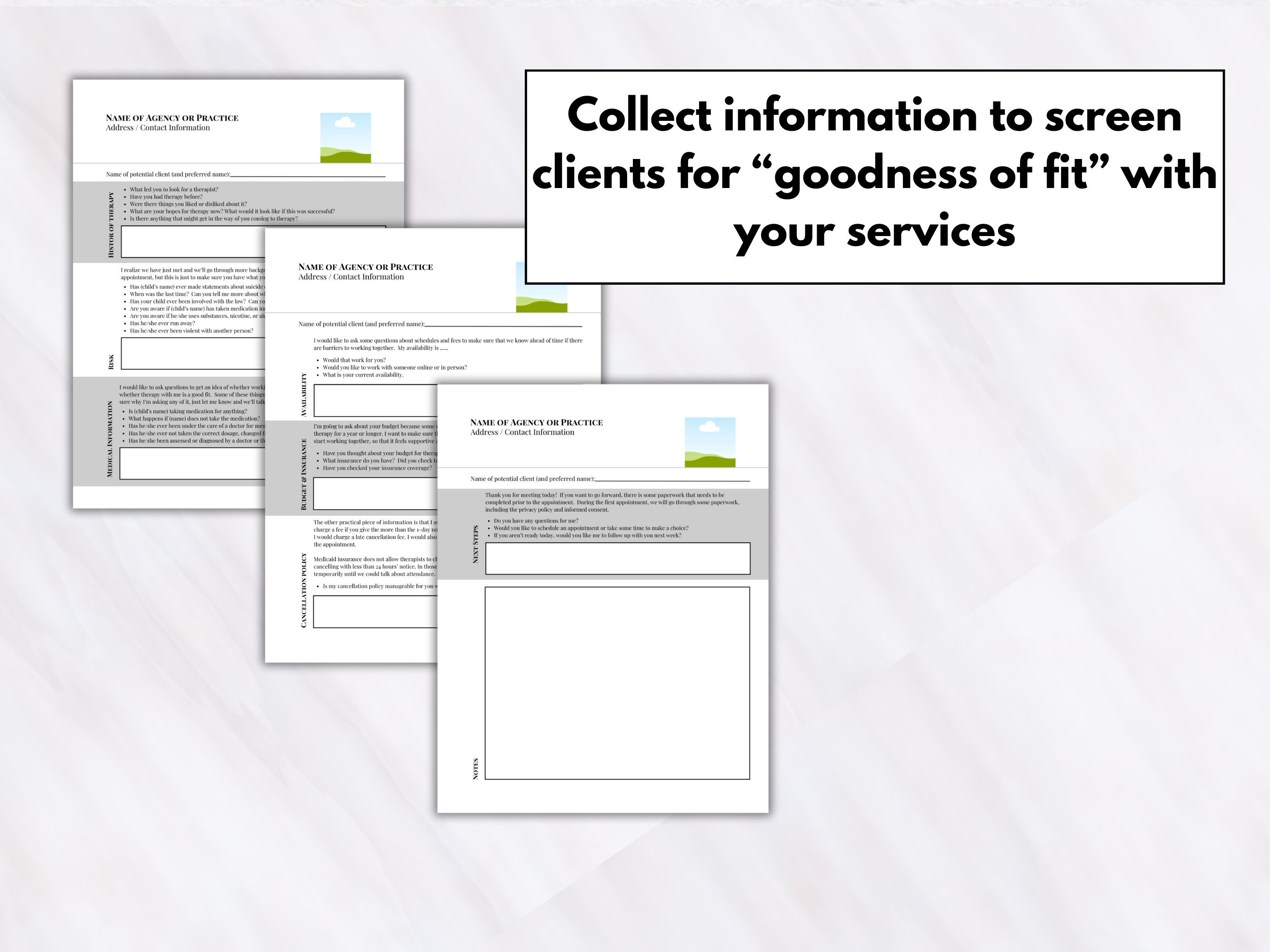 Child Client Screening Canva Template, Client Assessment Worksheet ...