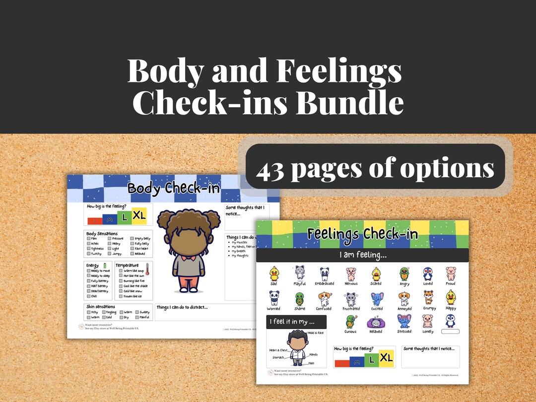 Kids Therapy Check-in Forms | Mental Health Digital Products | Somatic ...
