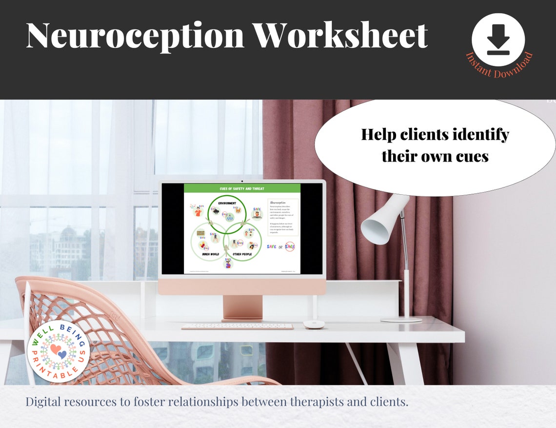 Neuroception Mental Health Worksheet, Polyvagal Theory Printable | Mental Health Digital ...