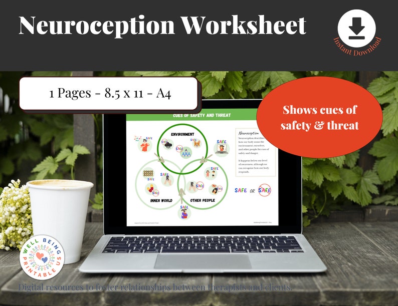 Neuroception Mental Health Worksheet, Polyvagal Theory Printable | Mental Health Digital ...