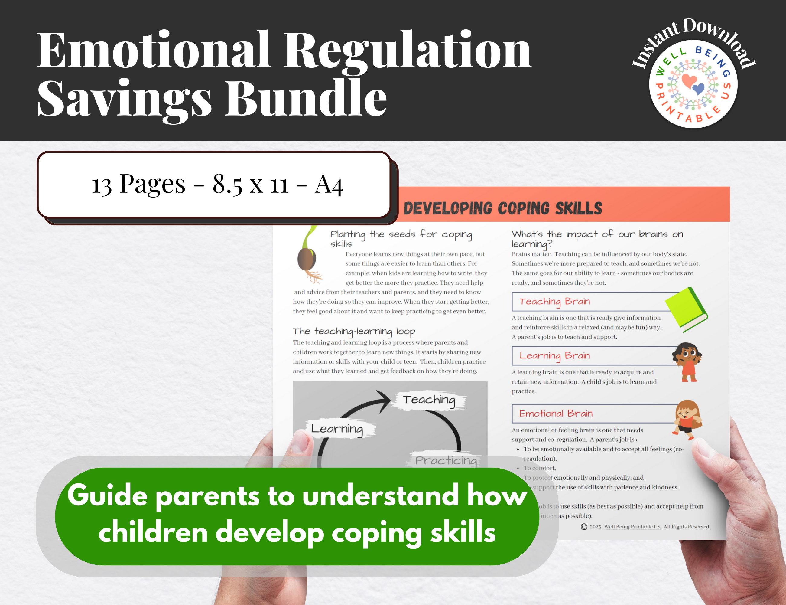 Emotional Regulation CBT Worksheet, Kids Coping Skills for Parents ...