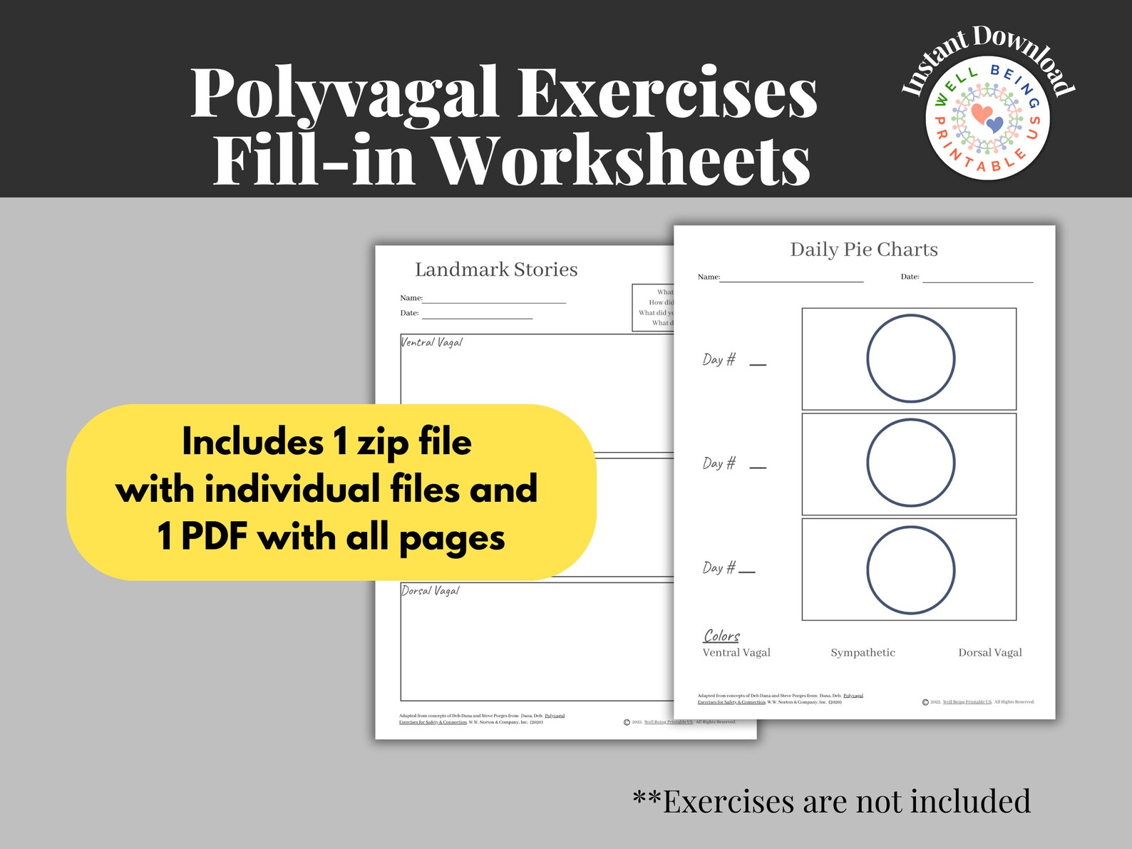 Polyvagal Theory Exercises Worksheets | Neuroception - Etsy UK