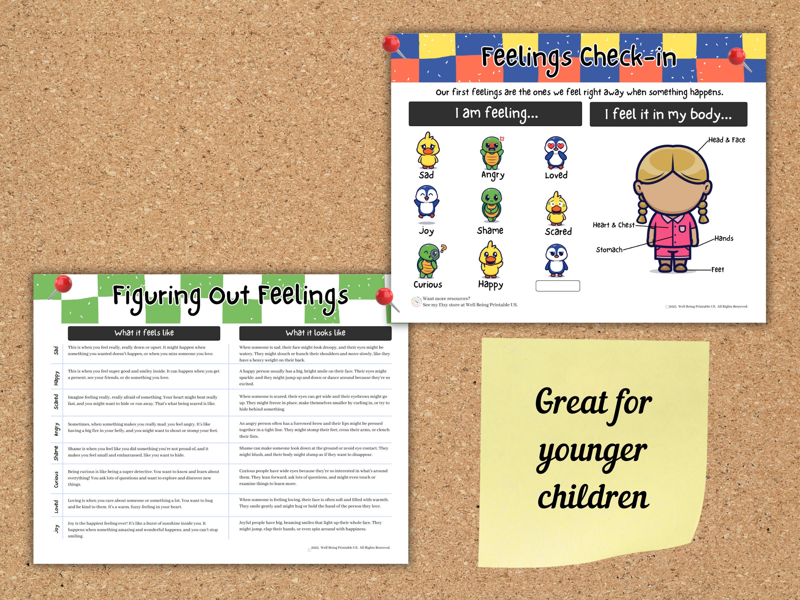 Feelings Check-in, Worksheets for SEL | Mental Health Digital Downloads ...