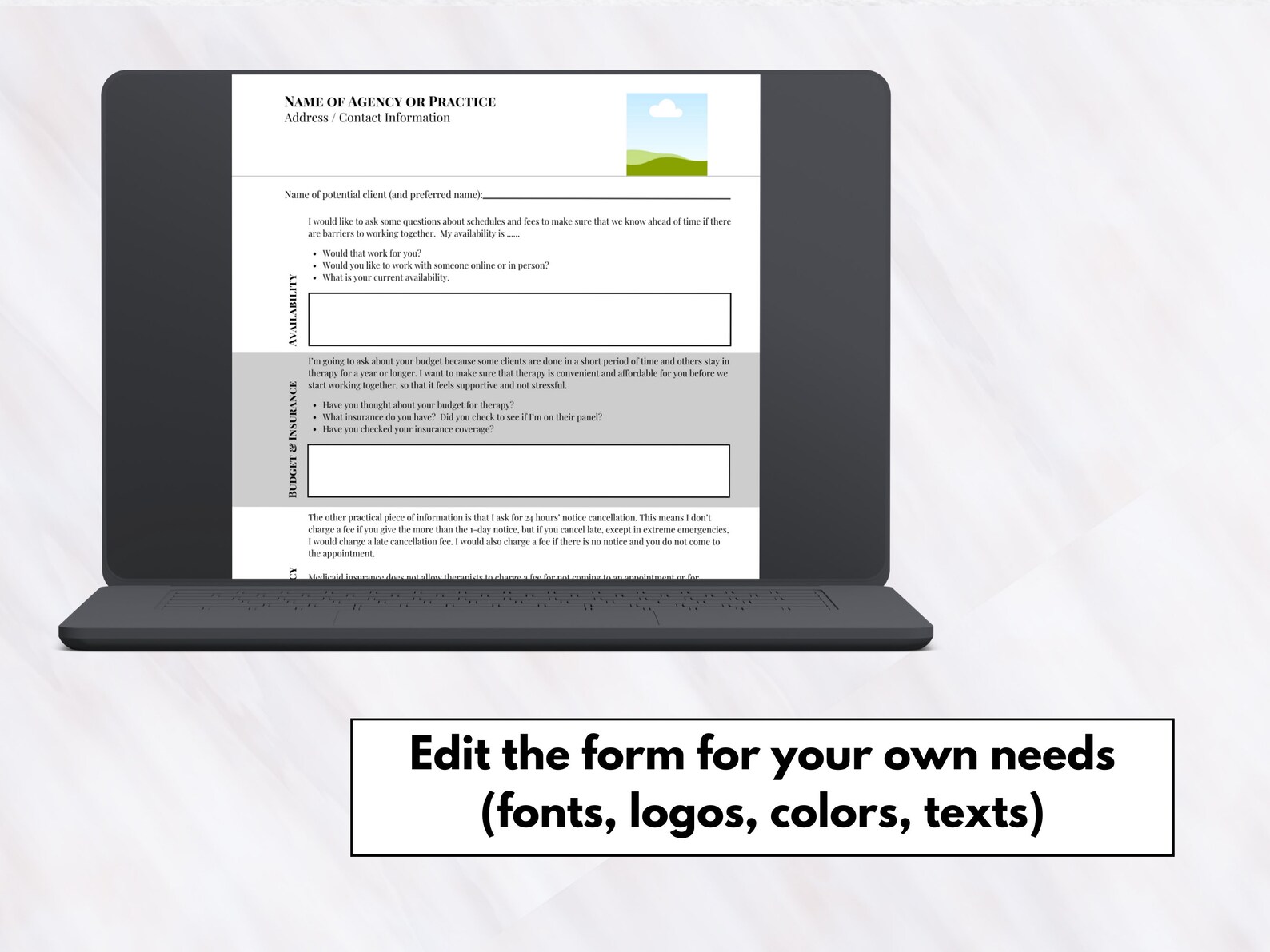 Child Client Screening Canva Template, Client Assessment Worksheet ...