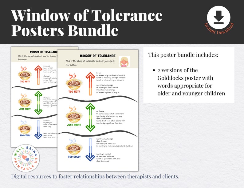 Window of Tolerance for Kids Posters Mental Health Poster - Etsy