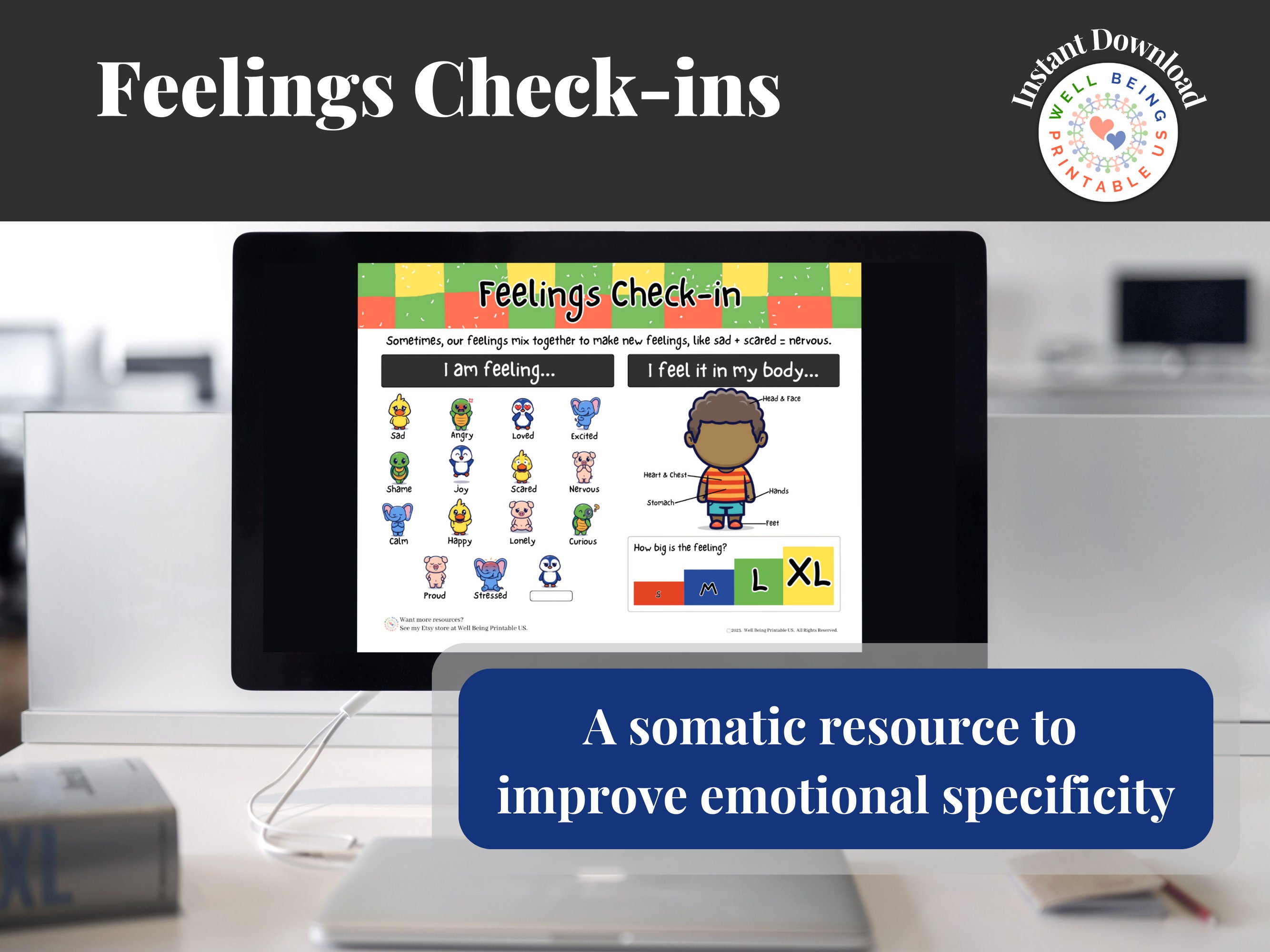 Diverse Feelings Check-in, Worksheets for SEL Mental Health Digital ...
