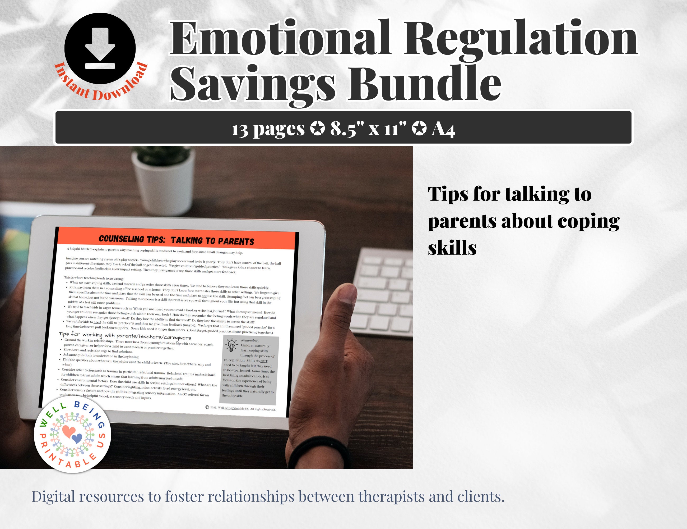 Emotional Regulation CBT Worksheet Kids Coping Strategies for - Etsy