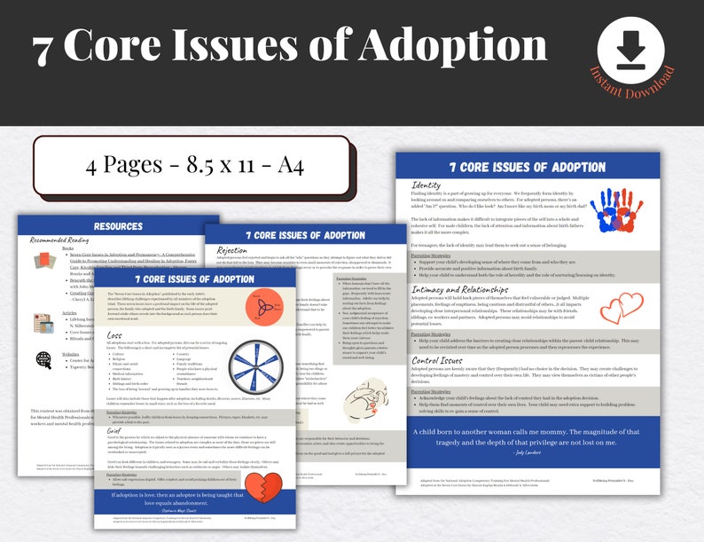 Seven Core Issues of Adoption Guide | Child Adoption Digital Downloads ...