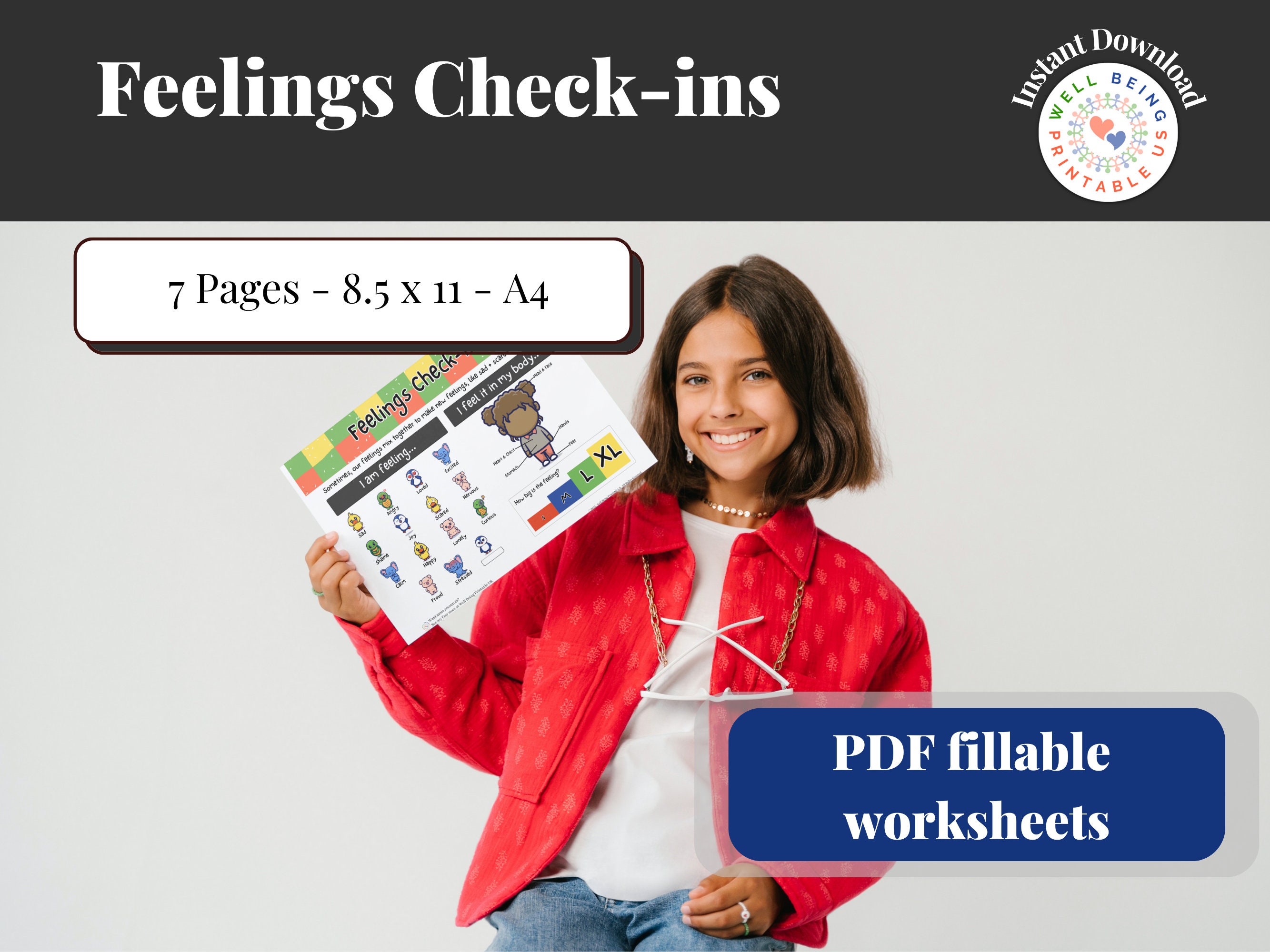 Diverse Feelings Check-in, Worksheets for SEL | Mental Health Digital ...