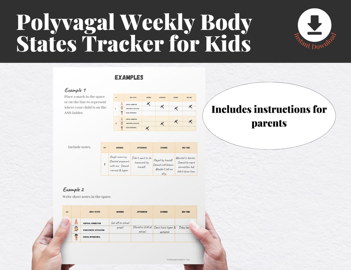 Polyvagal Theory Body Tracker for Kids | Mental Health Digital ...
