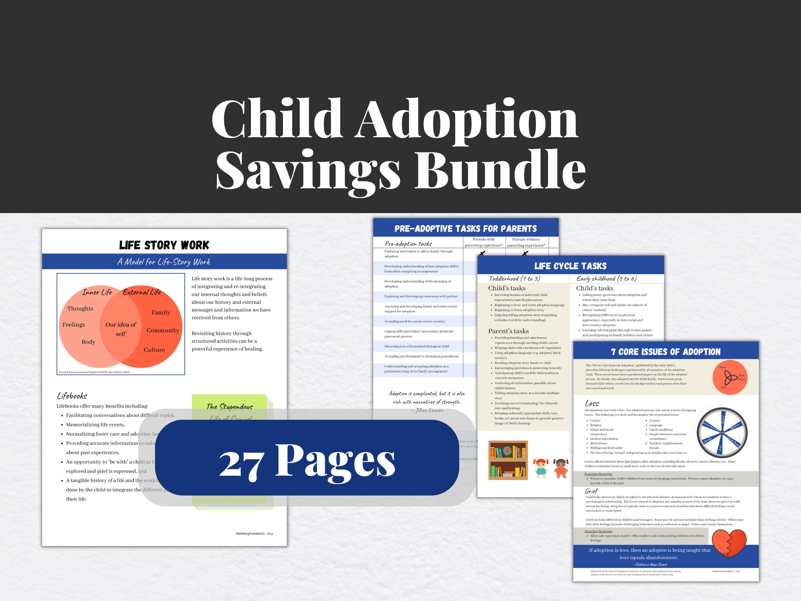 Child Adoption Worksheets Mental Health Digital Downloads Adopted Child ...