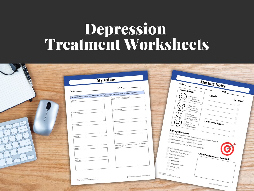 Depression Treatment Worksheets | Mental Health Digital Downloads ...