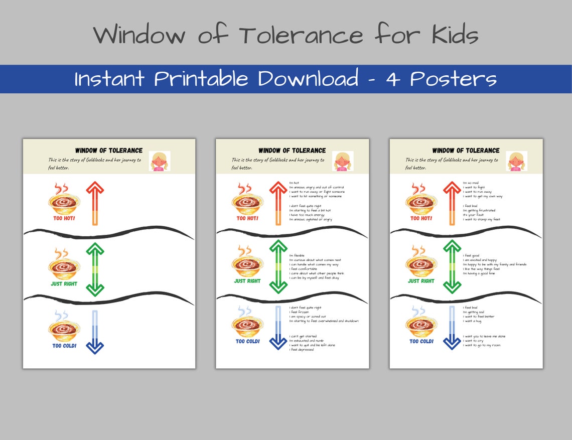 Window of Tolerance for Children Posters Counseling Office - Etsy Australia
