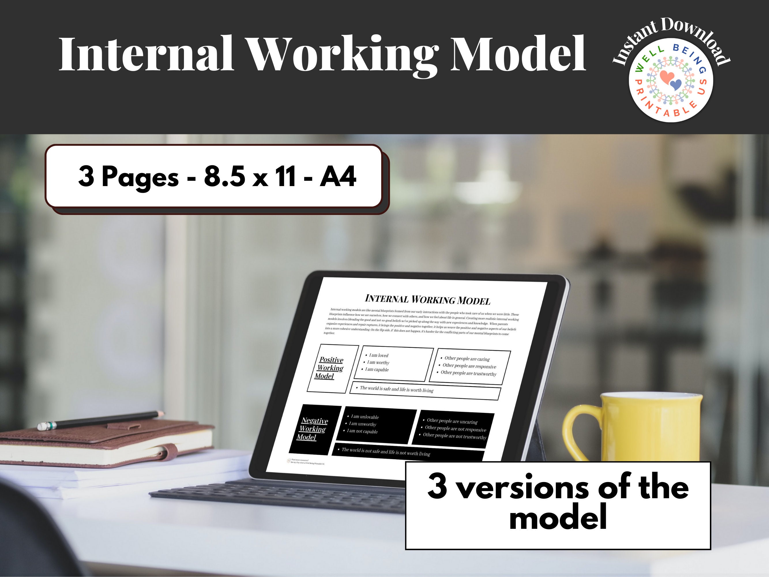 Internal Working Model Worksheet | Mental Health Digital Download ...