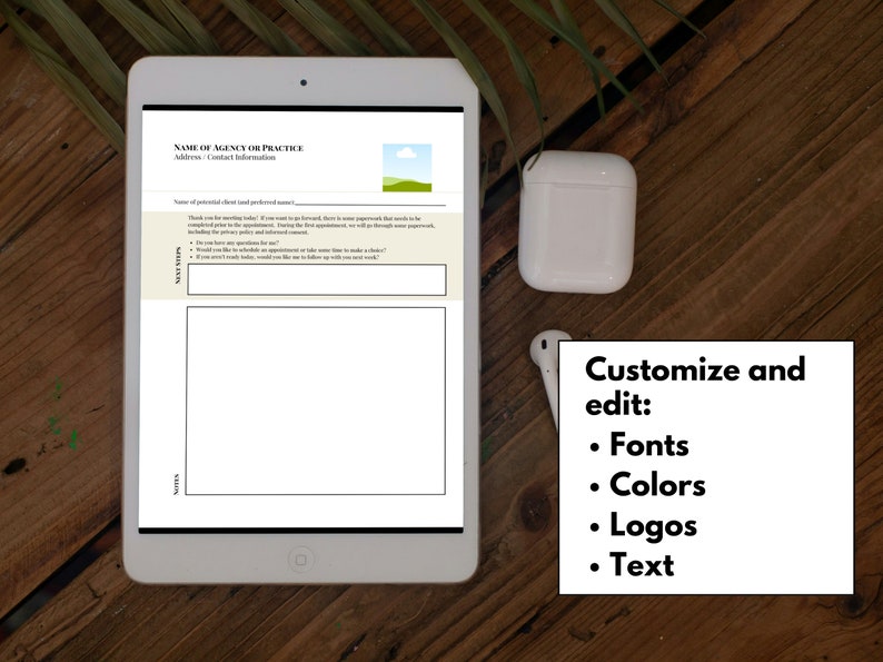 Adult Client Screening Canva Template, Client Assessment Worksheet ...