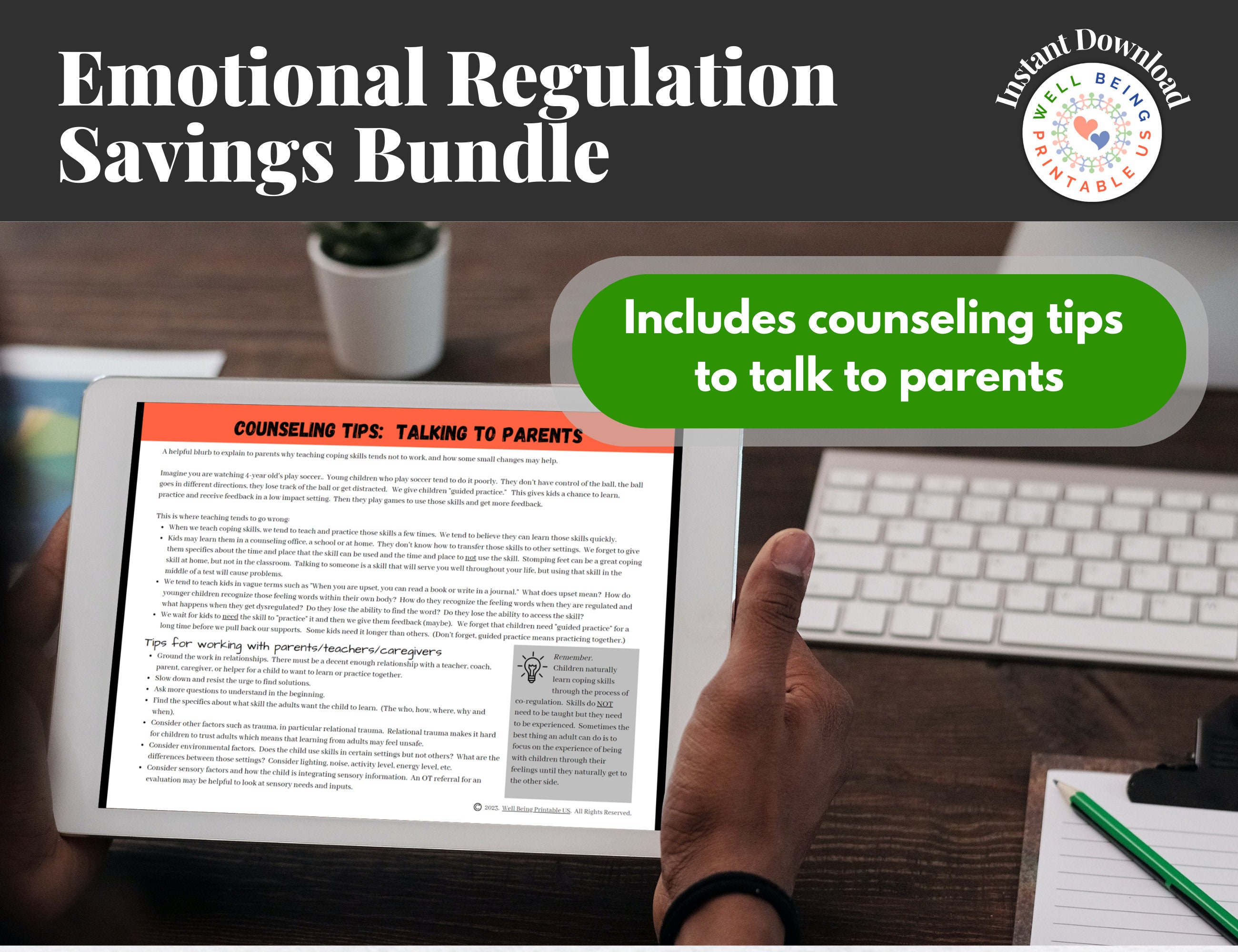 Emotional Regulation CBT Worksheet, Kids Coping Skills for Parents ...