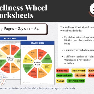 Wellness CBT Therapy Worksheets | Mental Health Digital Downloads | CBT ...
