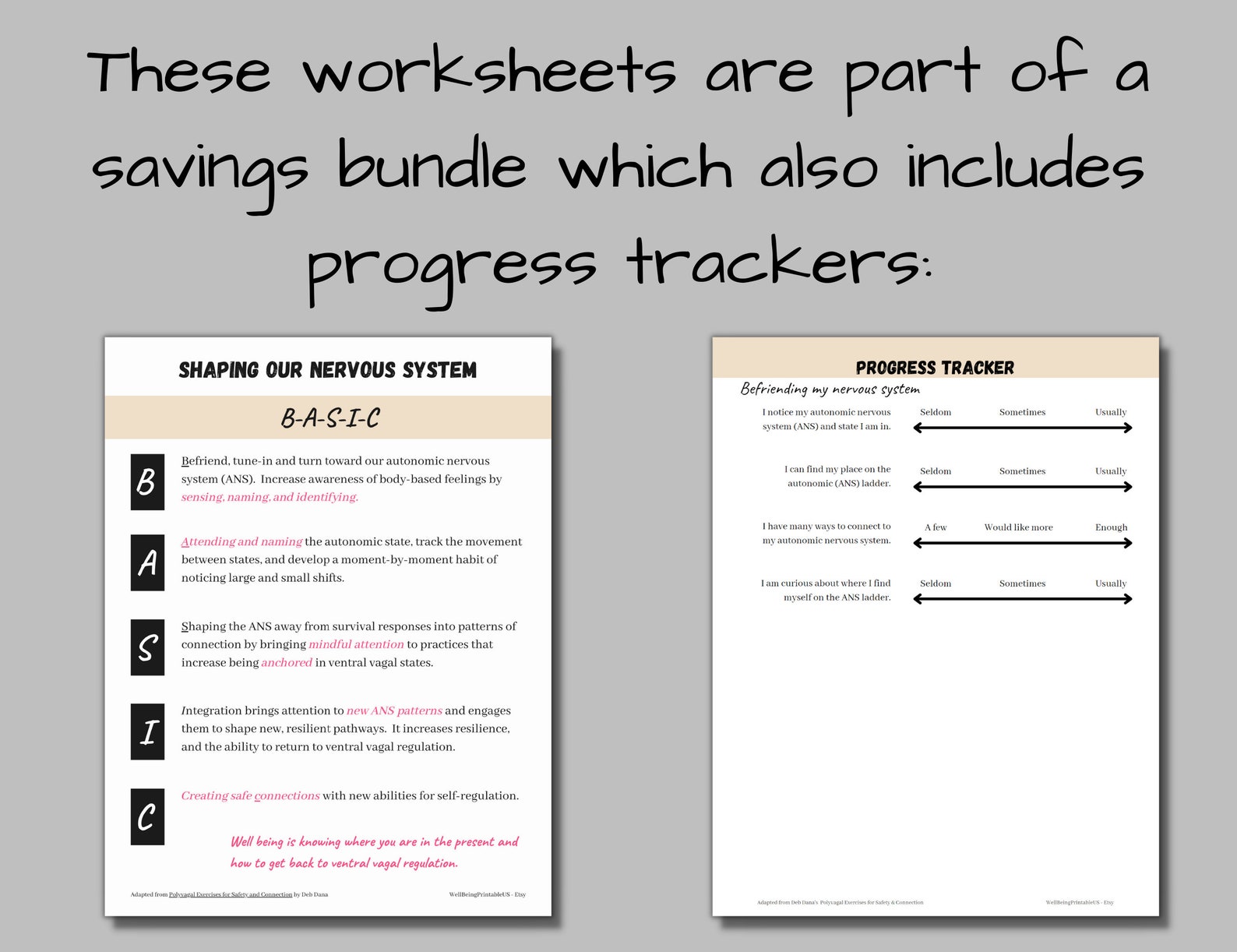Polyvagal Theory Exercises Worksheets Neuroception - Etsy UK