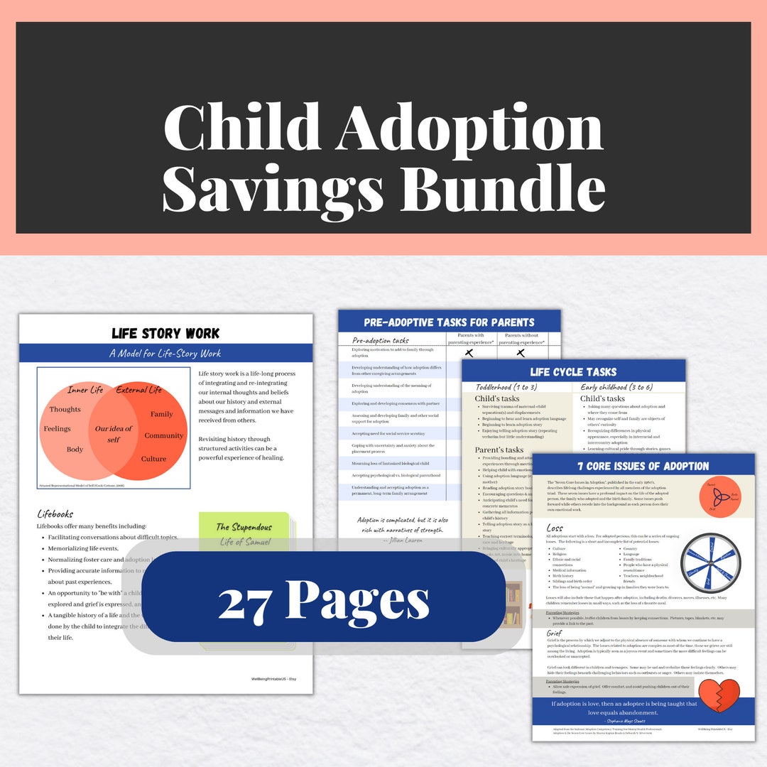 Child Adoption Worksheets Mental Health Digital Downloads - Etsy