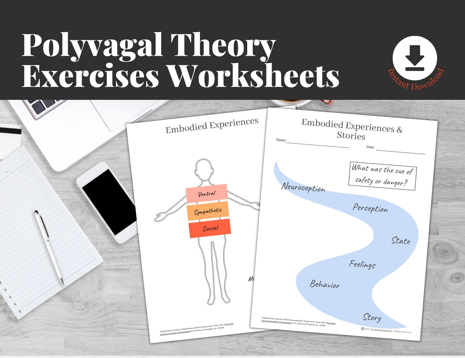 Polyvagal Theory Exercises Worksheets Mental Health Digital - Etsy ...