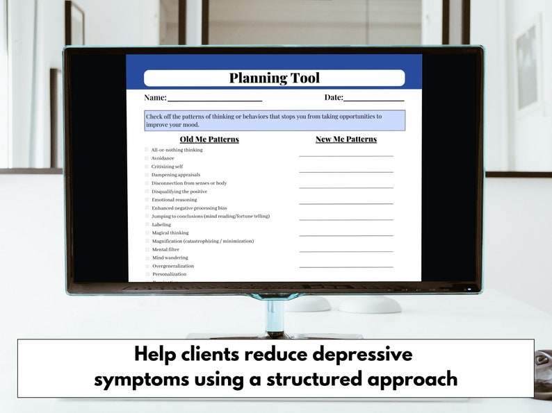 Depression Treatment Worksheets Mental Health Digital Downloads ...