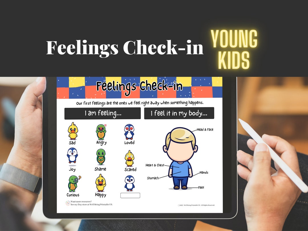 Feelings Check-in, Worksheets for SEL | Mental Health Digital Downloads ...