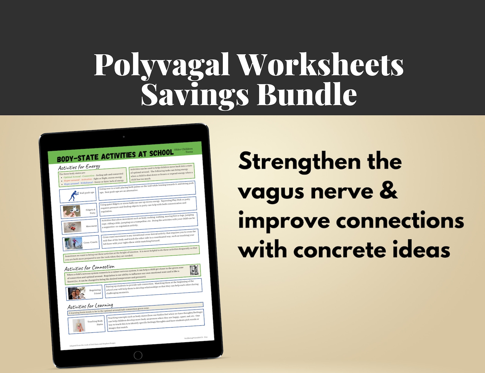 Polyvagal Theory Worksheets Savings Bundle, Polyvagal Worksheets ...