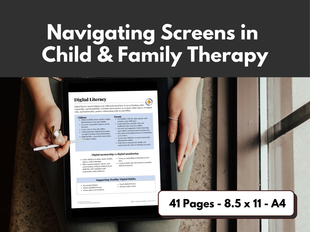 Screen Time Worksheets for Children and Families| Mental Health Digital ...