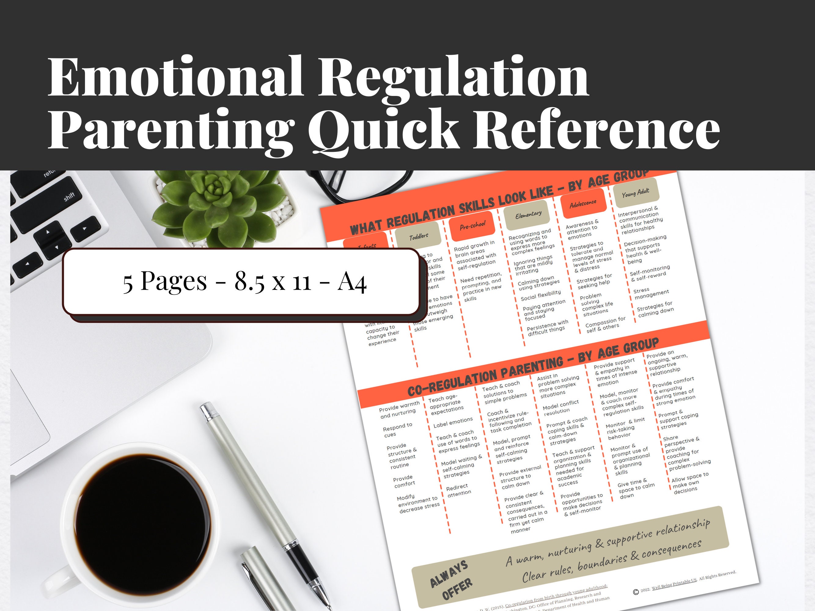 Emotional Regulation CBT Worksheet, Co-regulation Mental Health ...