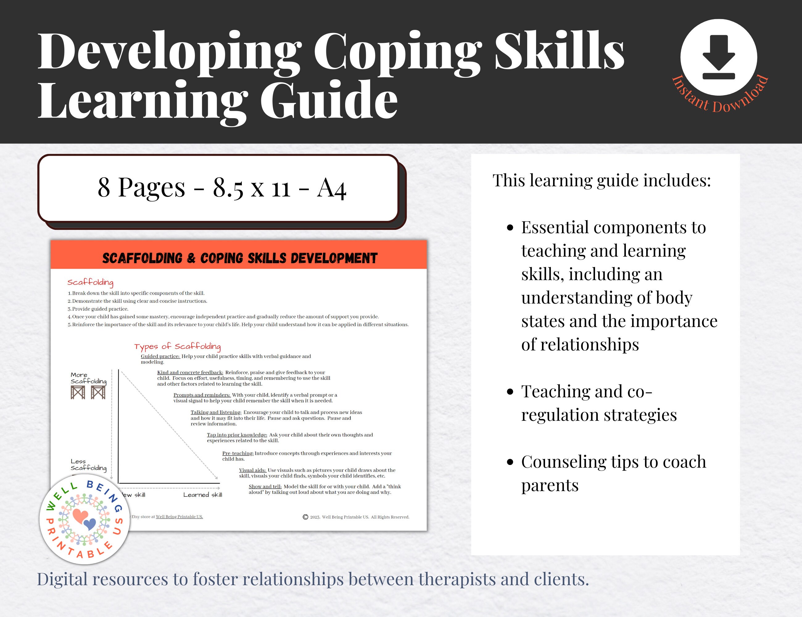 Kids Coping Strategies CBT Worksheet for Parents | Mental Health ...