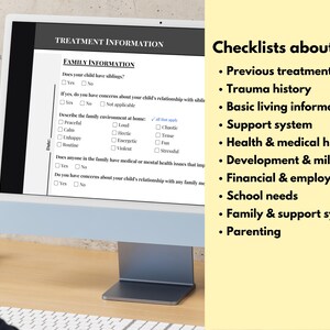 Child Therapy Client Assessment Form Questionnaire | Mental Health ...