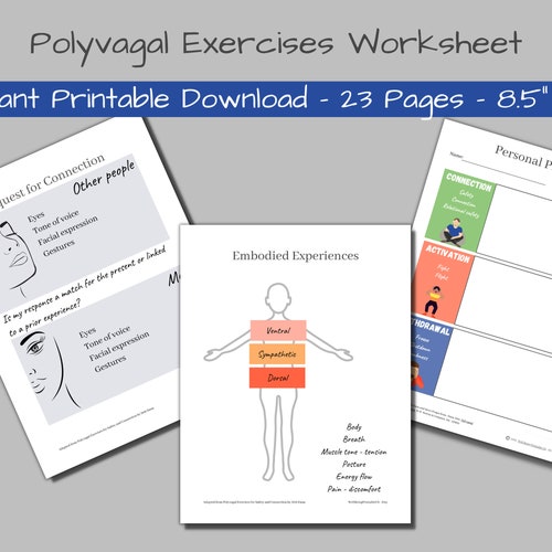 Polyvagal Theory Exercises Worksheets Neuroception - Etsy UK