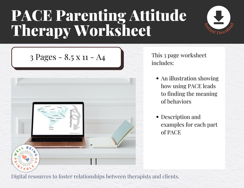 PACE Parenting Attitude Worksheet Mental Health Digital Downloads ...