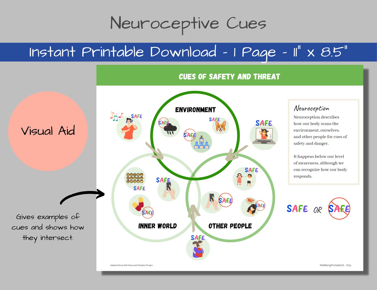 Neuroceptive Cues of Safety or Threat Infographic Polyvagal - Etsy Canada