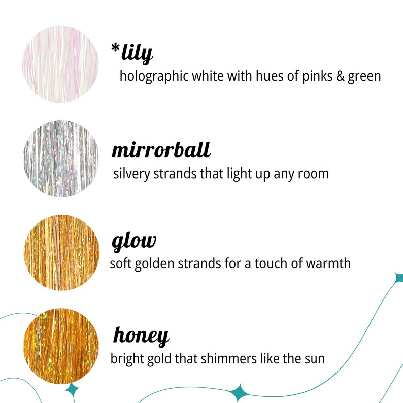 Extra Long Tinsel Hair Clips: Customizable Sparkle, Heat Friendly - Etsy