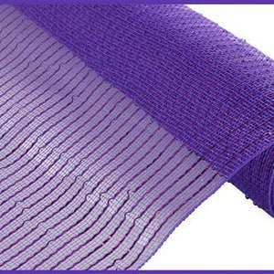 Purple Poly Deco Mesh, Metallic, 10 Inches X 10 Yards, Wreath Mesh for ...