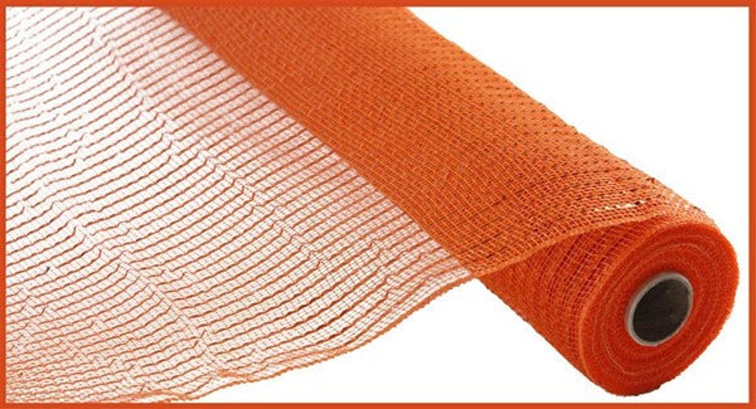 Orange Deco Poly Mesh, Metallic Craft Supply to Make Handmade Wreath ...