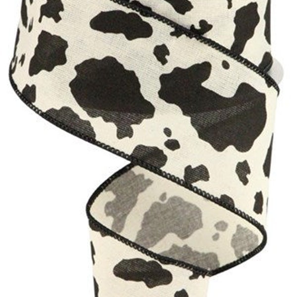 Cow Print Wired Ribbon - Etsy