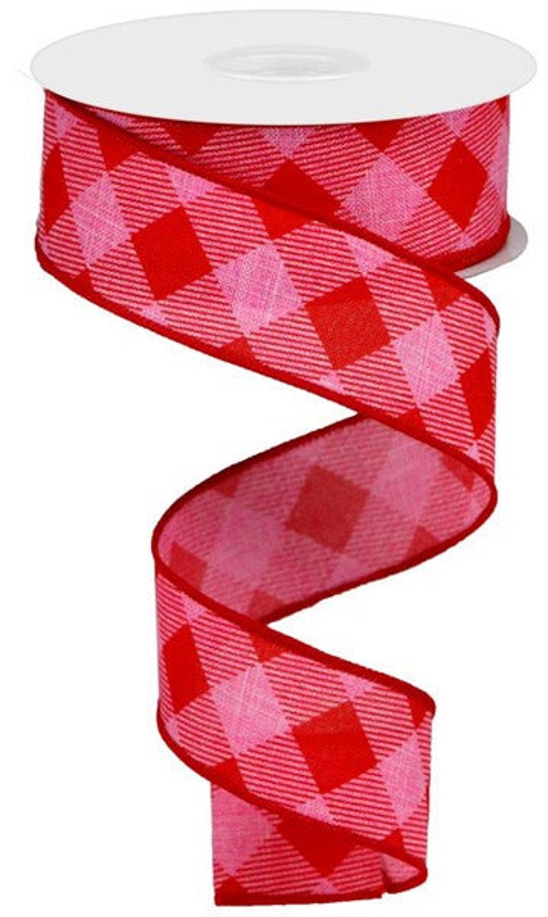 Valentine's Day Pink Red Plaid Wired Ribbon, for Making Fun, Wild Baby ...