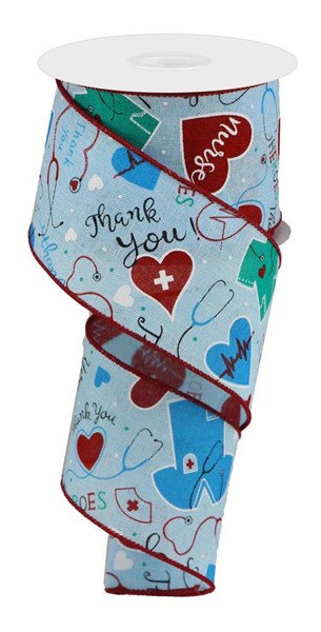Health Care Thank You Wired Ribbon, Craft Accent Supplies Wreath Making ...